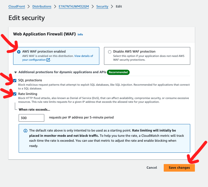 [AWS] AWS CloudFront 내 WAF 설정 간단 설명 - Noah Development Note